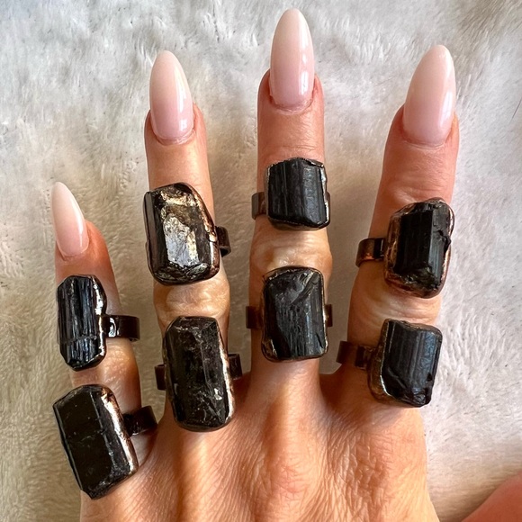 Jewelry | Emf Negativity Shield Black Tourmaline Ring 5 6 7 8 9 | Poshmark